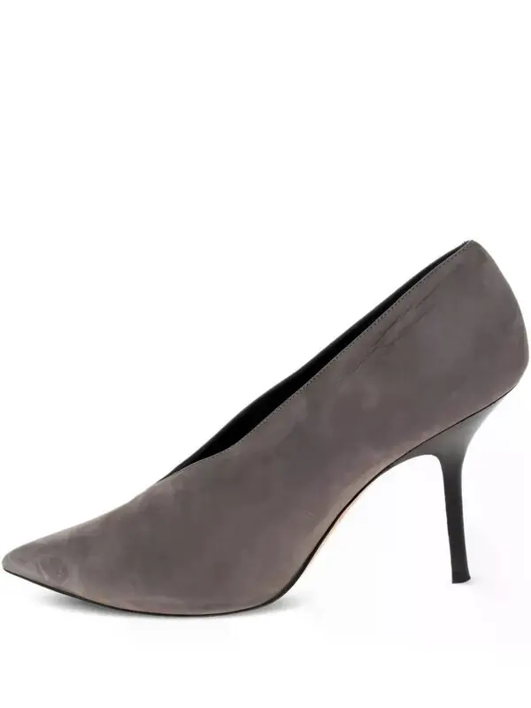 Celine Leather Heeled Pumps - Grey