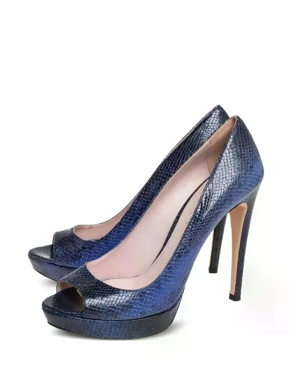 Miu Miu 125mm Python-skin Peep-toe Pumps