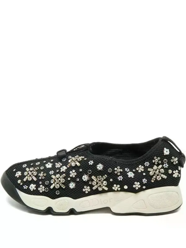 Dior Fusion Crystal-embellished Sneakers - Black
