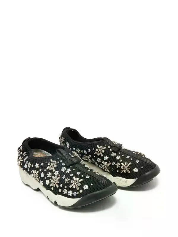 Dior Fusion Crystal-embellished Sneakers - Black