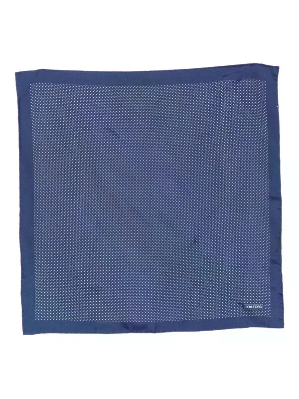 TOM FORD Dot-print Silk Pocket Scarf - Blue