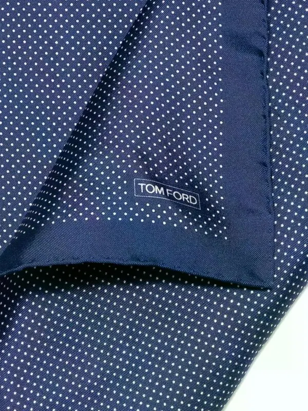 TOM FORD Dot-print Silk Pocket Scarf - Blue