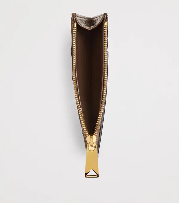 Bottega Veneta Leather Intrecciato Zipped Card Case