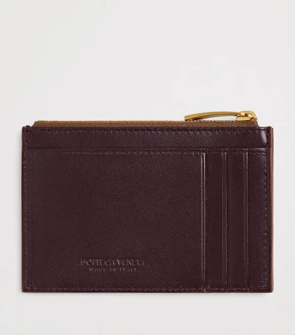 Bottega Veneta Leather Intrecciato Zipped Card Case