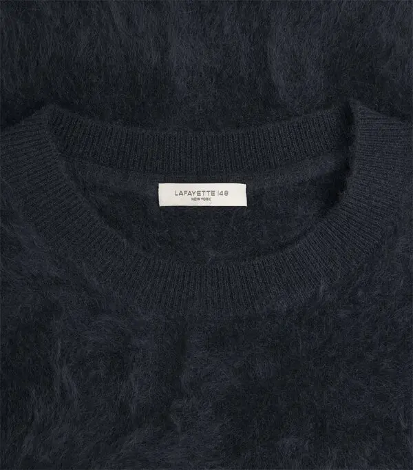 Lafayette 148 New York Brushed Cashmere Short-sleeve Sweater