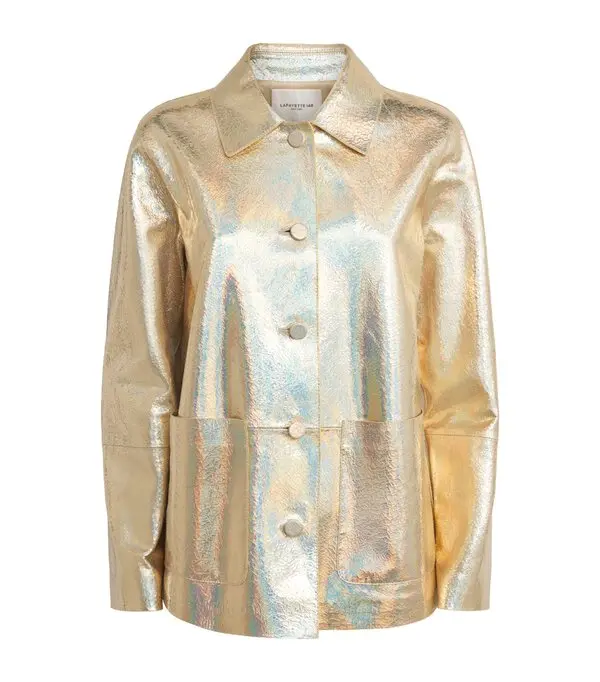 Lafayette 148 New York Suede Metallic Jacket