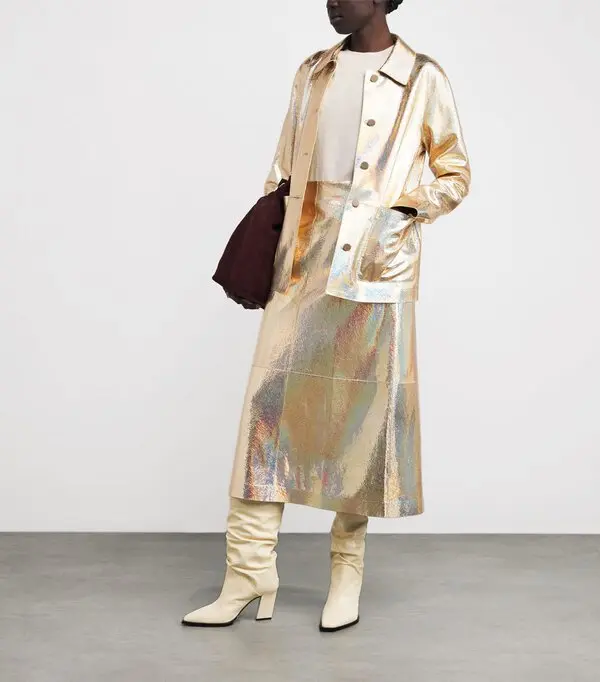 Lafayette 148 New York Suede Metallic Jacket