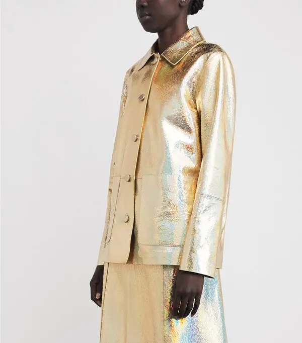 Lafayette 148 New York Suede Metallic Jacket