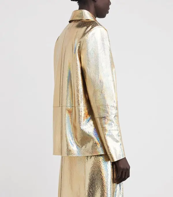 Lafayette 148 New York Suede Metallic Jacket