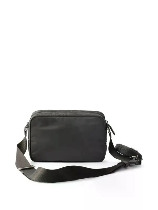 Prada Zip Pouch Woven Strap Shoulder Bag - Grey