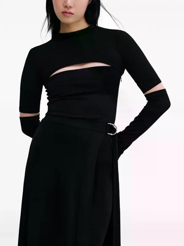 MARCELLA Indra Mock-neck Cut-out Top