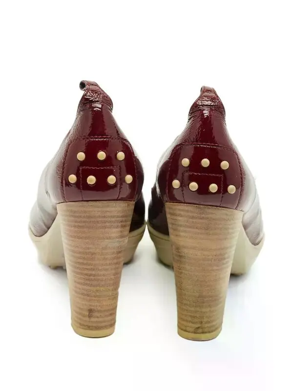 TOD'S Block Heel Pumps With Gold-tone Studs