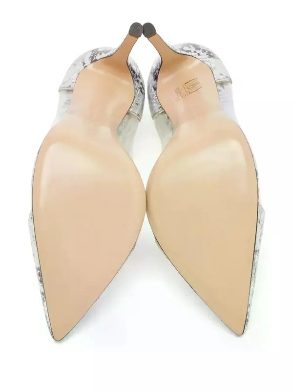 GIANVITO ROSSI 110mm Plexi Snakeskin Pumps - Grey