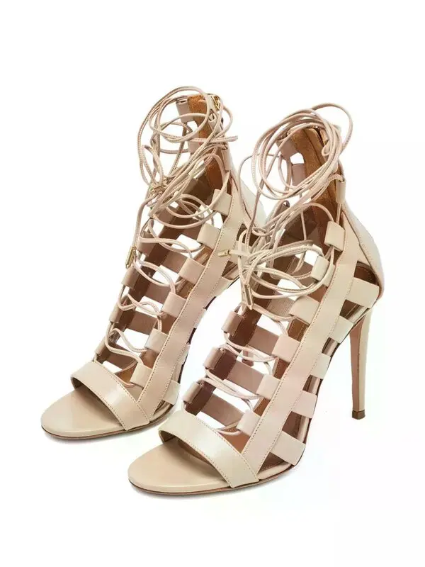 AQUAZZURA Lace-up Stiletto Heel Sandals