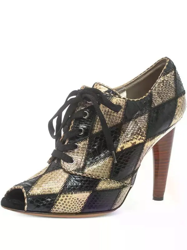 Dolce & Gabbana Python Patchwork Lace-up Boots
