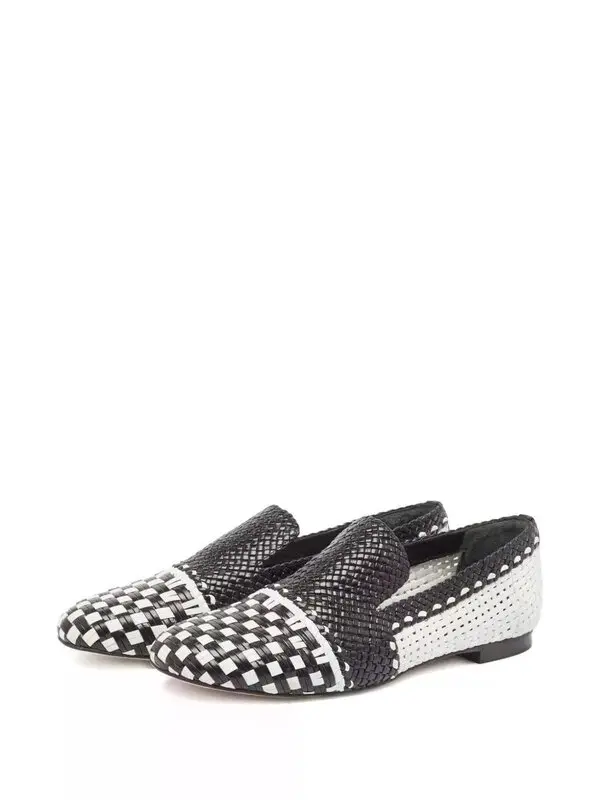STUART WEITZMAN Woven Leather Slippers