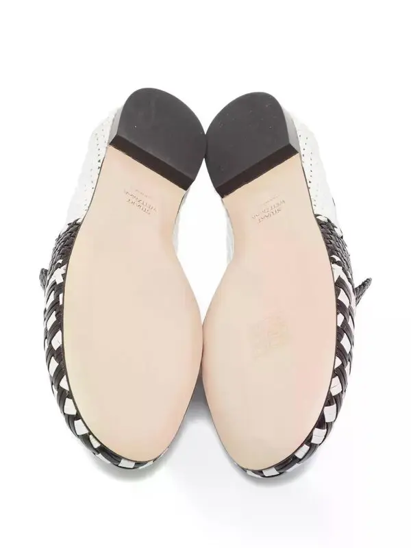 STUART WEITZMAN Woven Leather Slippers