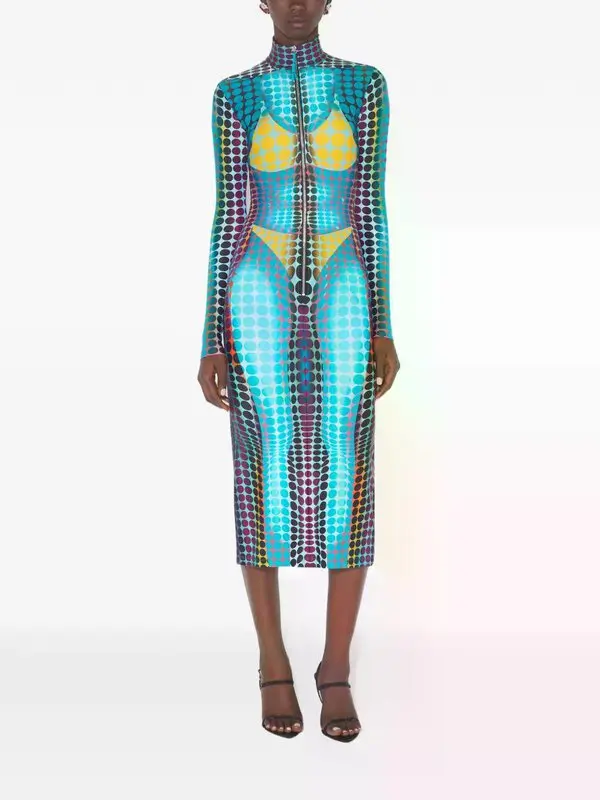 JEAN PAUL GAULTIER Dots-print Midi Dress