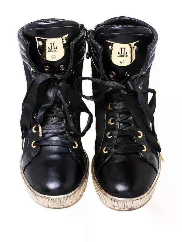 LORIBLU Leather Wedge Sneakers
