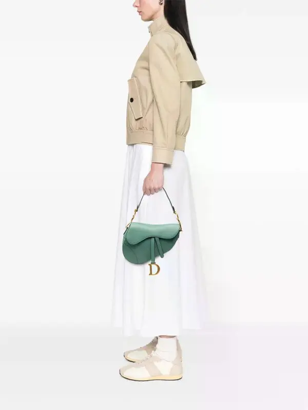 Dior 2021 Leather Saddle Shoulder Bag - Green