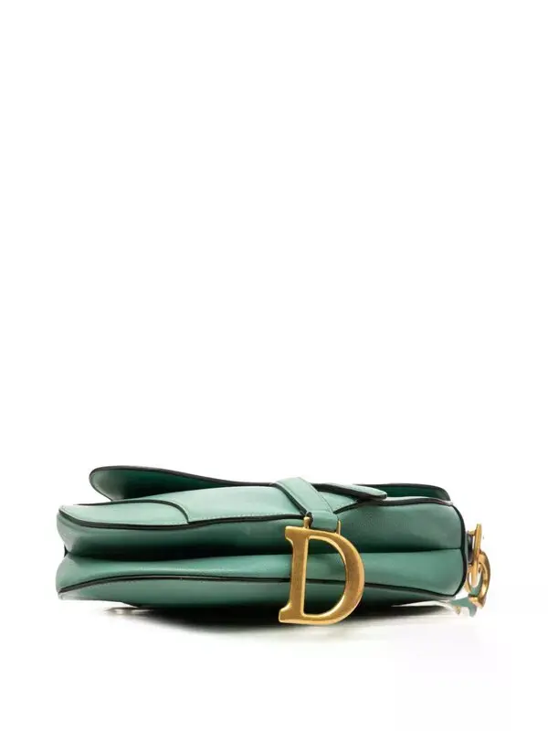 Dior 2021 Leather Saddle Shoulder Bag - Green