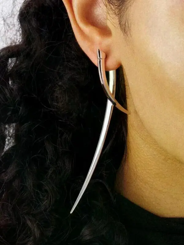 SHAUN LEANE Sabre Statement Earrings - Silver