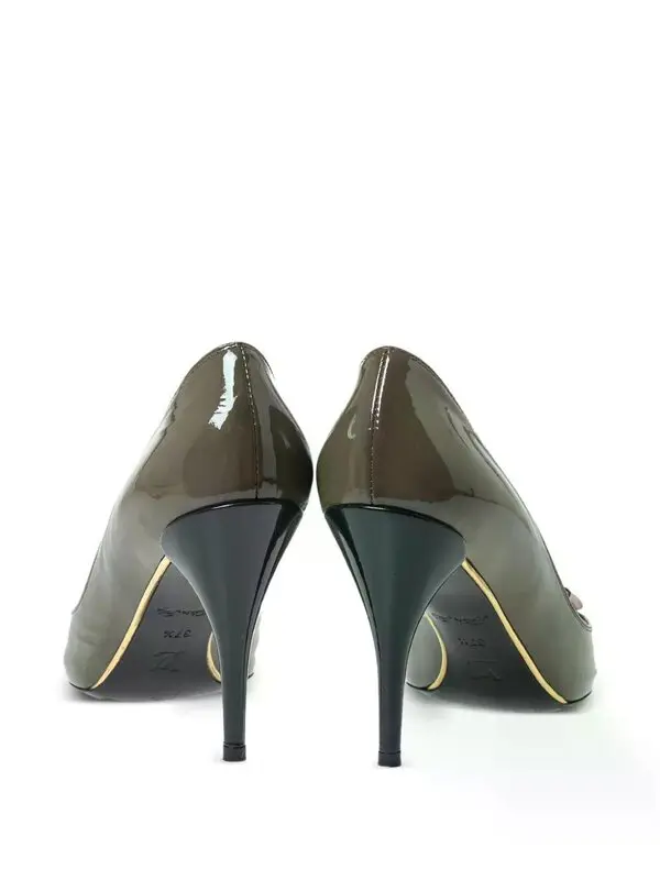 LOUIS VUITTON Peep-toe Patent Pumps With Bow Detailing