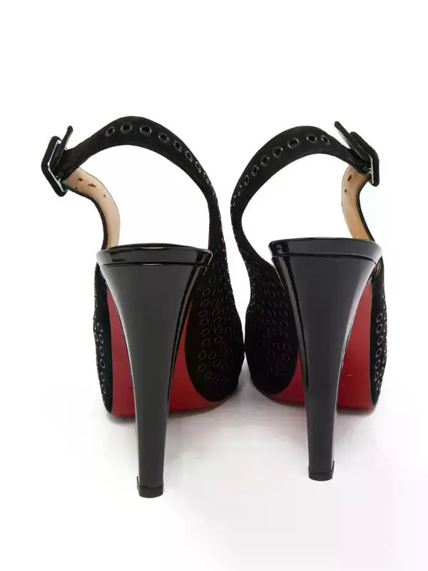CHRISTIAN LOUBOUTIN 130mm Aicha Eyelet Slingback Pumps