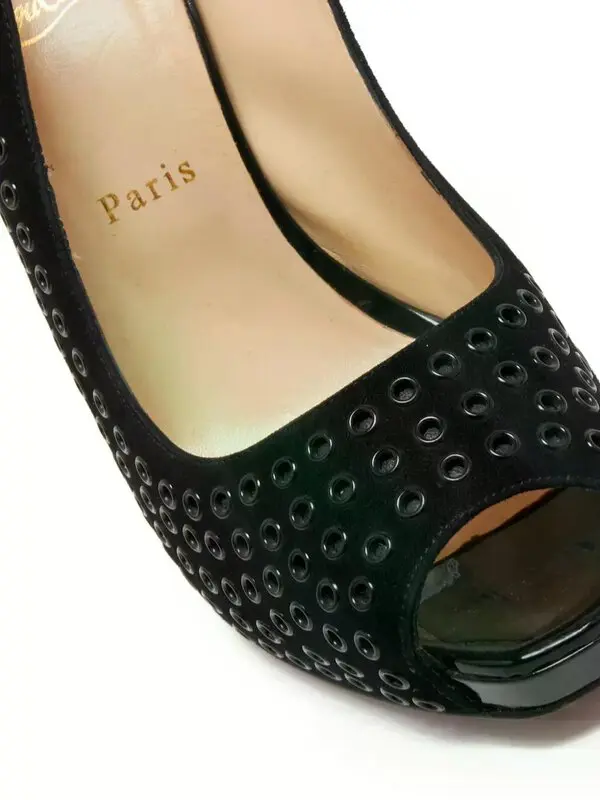 CHRISTIAN LOUBOUTIN 130mm Aicha Eyelet Slingback Pumps