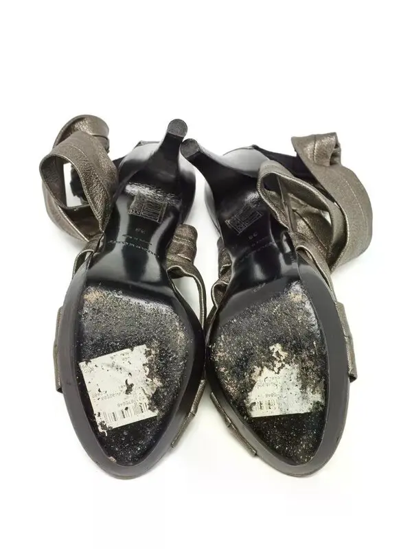 Burberry Leather Crossover Strap Stiletto Sandals