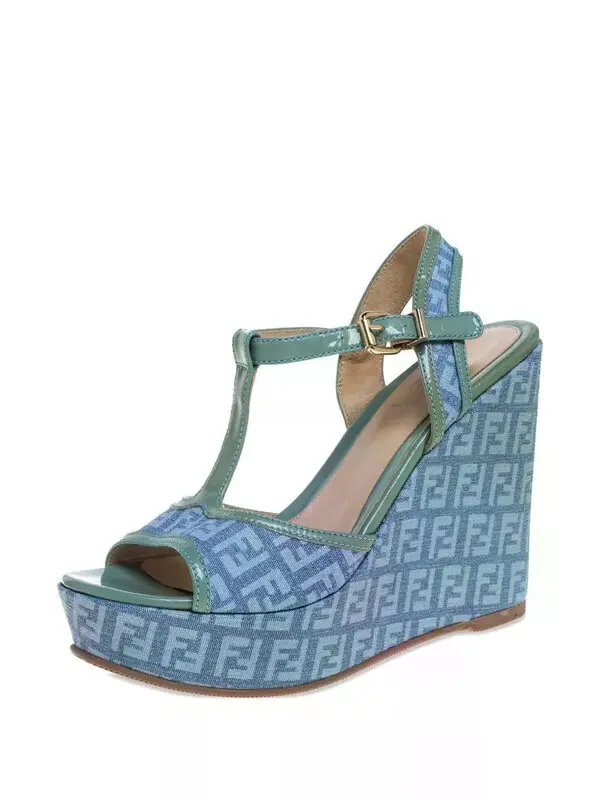 Fendi 75mm Platform Wedge Sandals