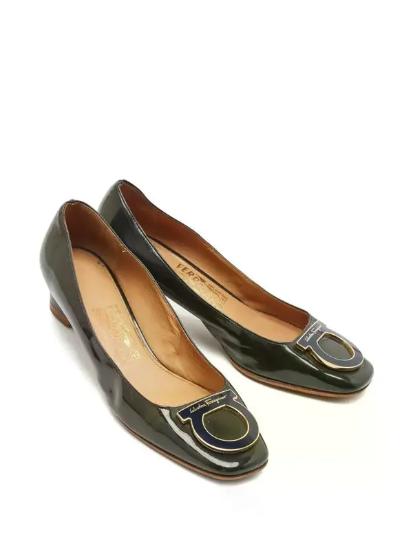 FERRAGAMO Patent Leather Gancio Pumps