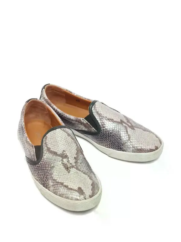 JIMMY CHOO Snakeskin-effect Slip-on Sneakers - Grey