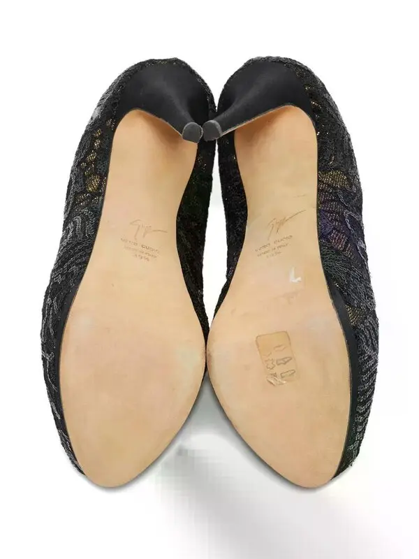 GIUSEPPE ZANOTTI 150mm Sequins Lace Pumps - Black