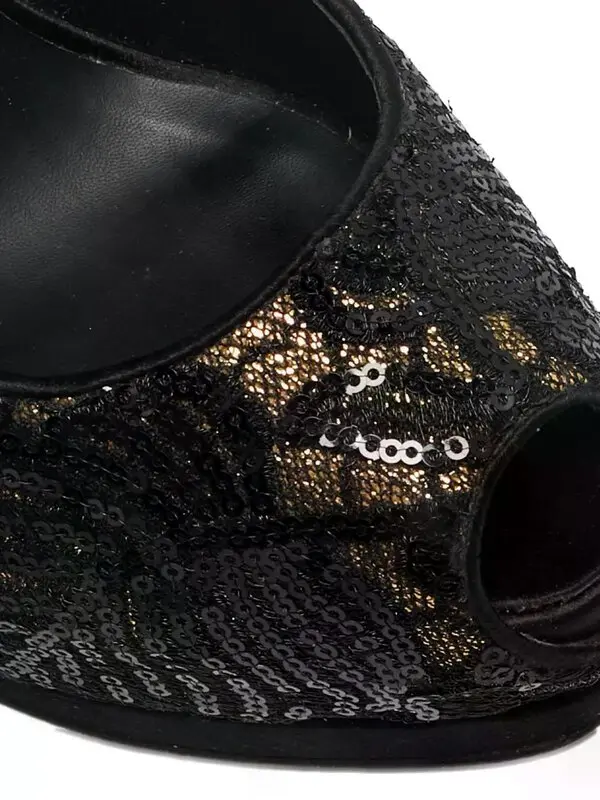 GIUSEPPE ZANOTTI 150mm Sequins Lace Pumps - Black