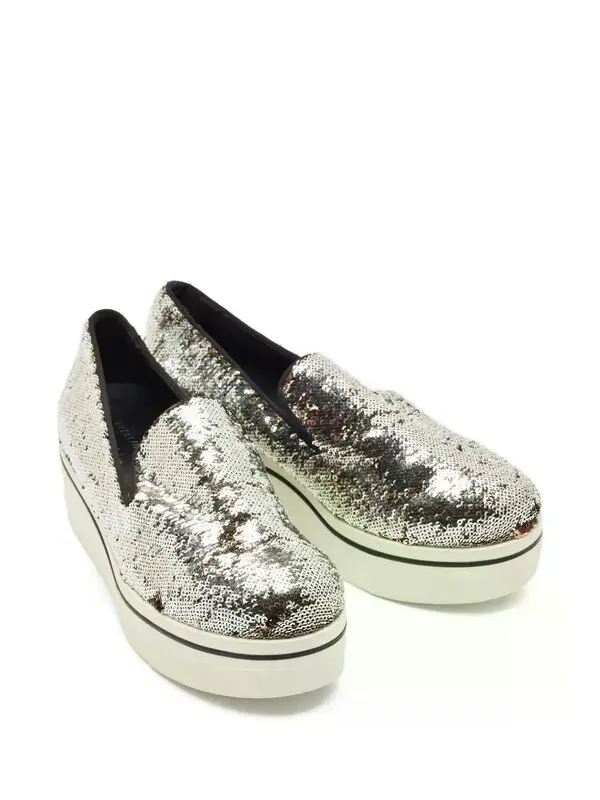 Stella McCartney Sequin Platform Sneakers - Silver