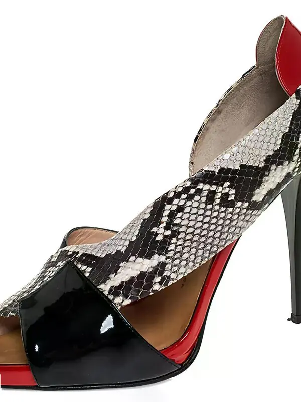 GIUSEPPE ZANOTTI 120mm Python Embossed Leather Sandals