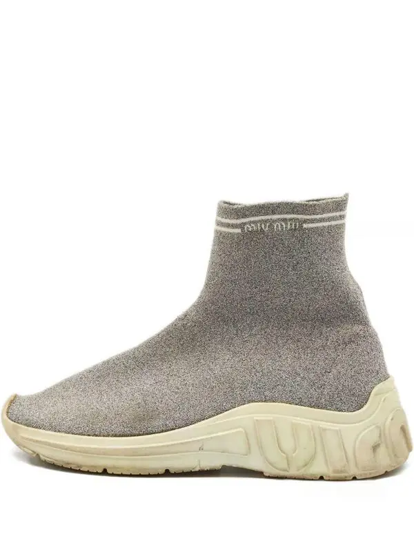 Miu Miu Lurex Fabric Sneakers