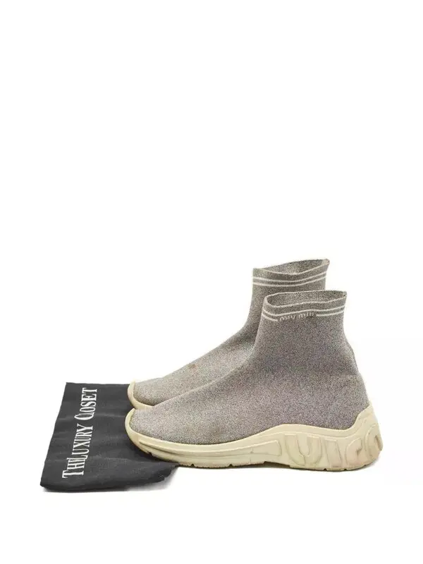 Miu Miu Lurex Fabric Sneakers