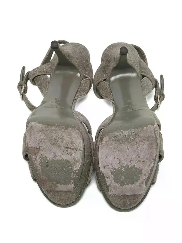 Saint Laurent Suede Platform Heel Sandals