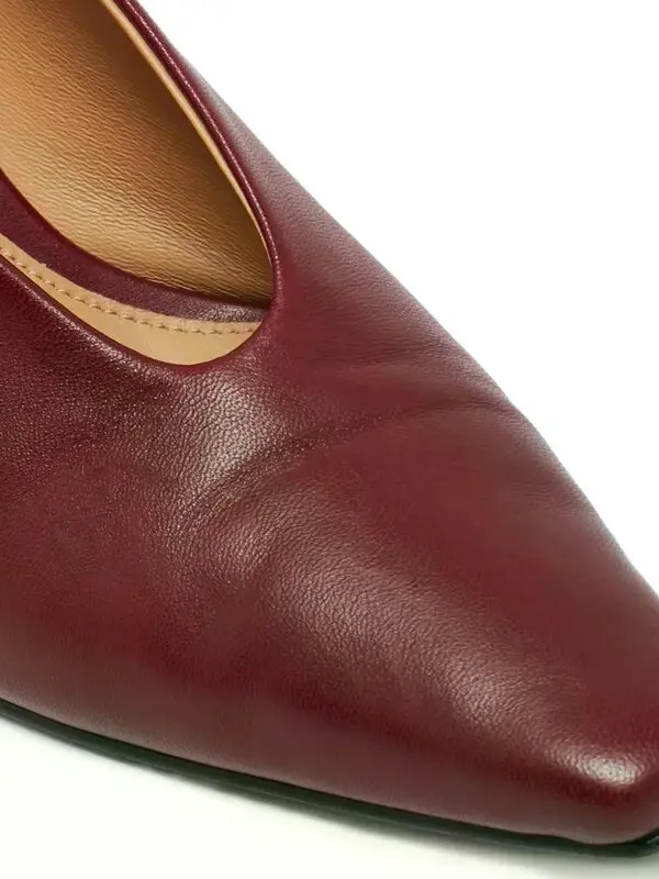 Bottega Veneta Squa-toe Leather Pumps