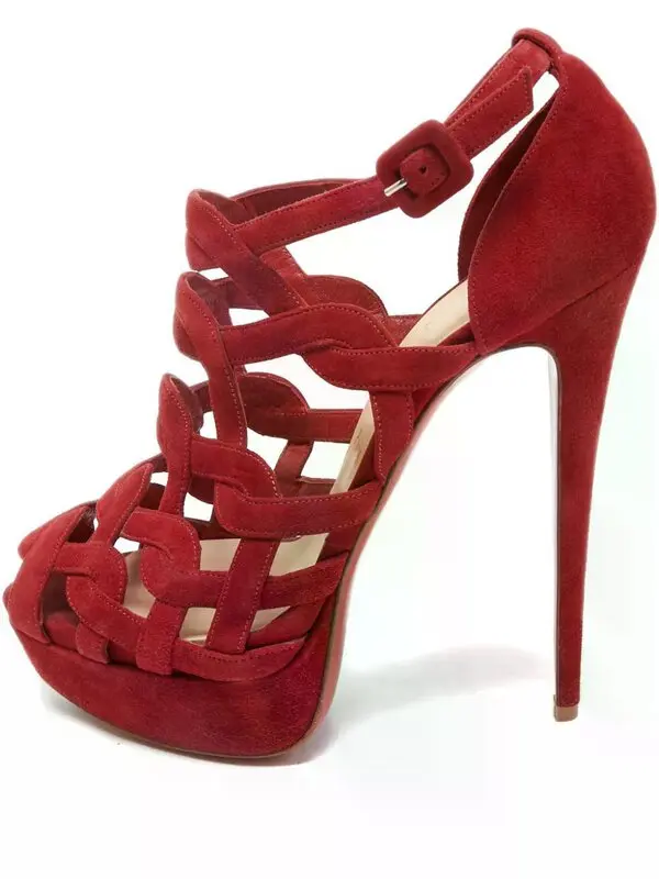 CHRISTIAN LOUBOUTIN Larissa Ankle-strap Platform Stilettos - Red