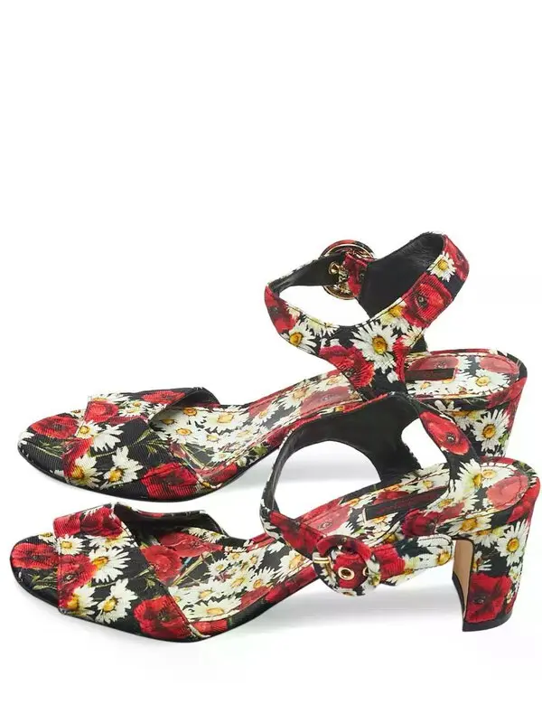 Dolce & Gabbana Floral Print Sandals - Red