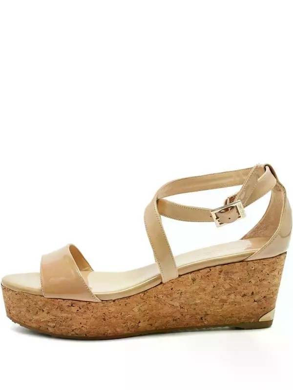 JIMMY CHOO Cross-strap Wedge Espadrilles