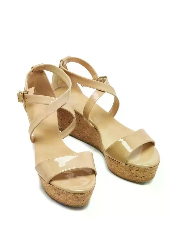JIMMY CHOO Cross-strap Wedge Espadrilles