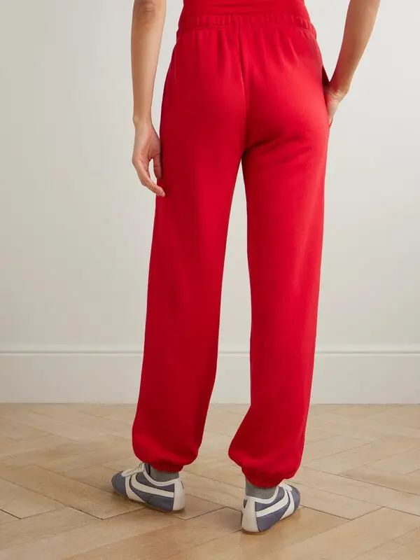 Eterne Embroidered Cotton And Modal-blend Jersey Tapered Track Pants