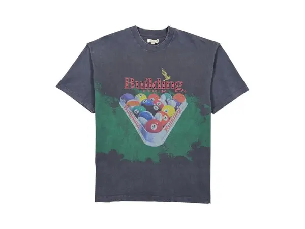 BLDG4 Billiard Short Sleeve Knit Tee Shirt - Charcoal Art