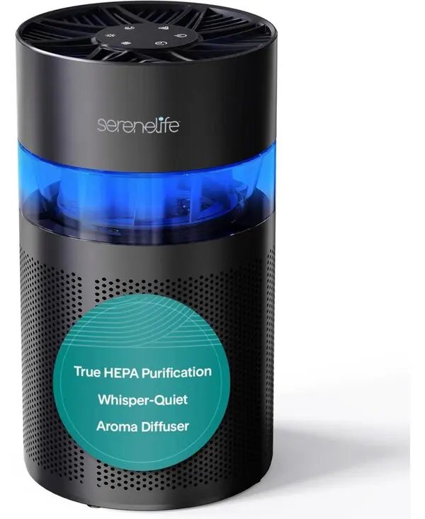 SERENELIFE Portable Air Purifier With Aroma Box - Black