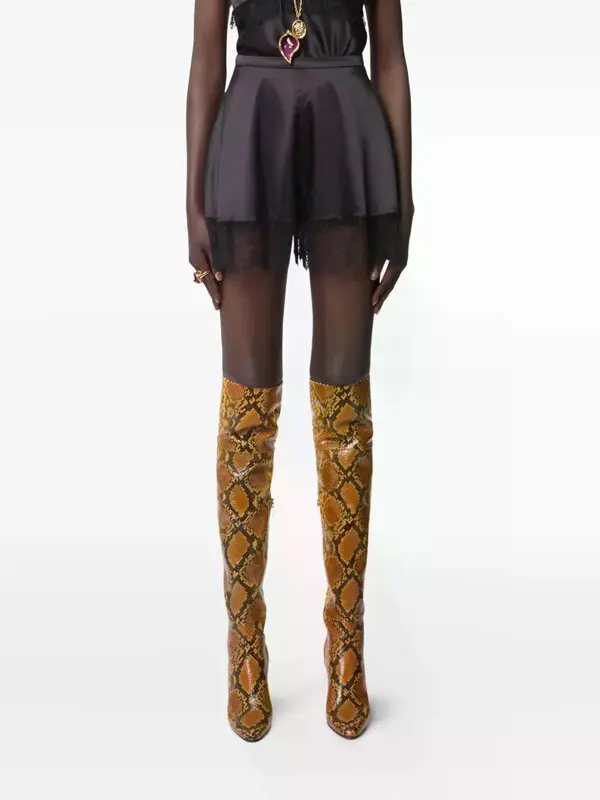 Nina Ricci Lace-trimmed Satin Shorts