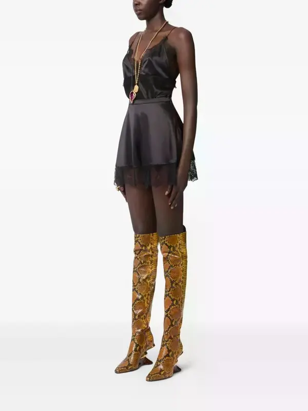 Nina Ricci Lace-trimmed Satin Shorts